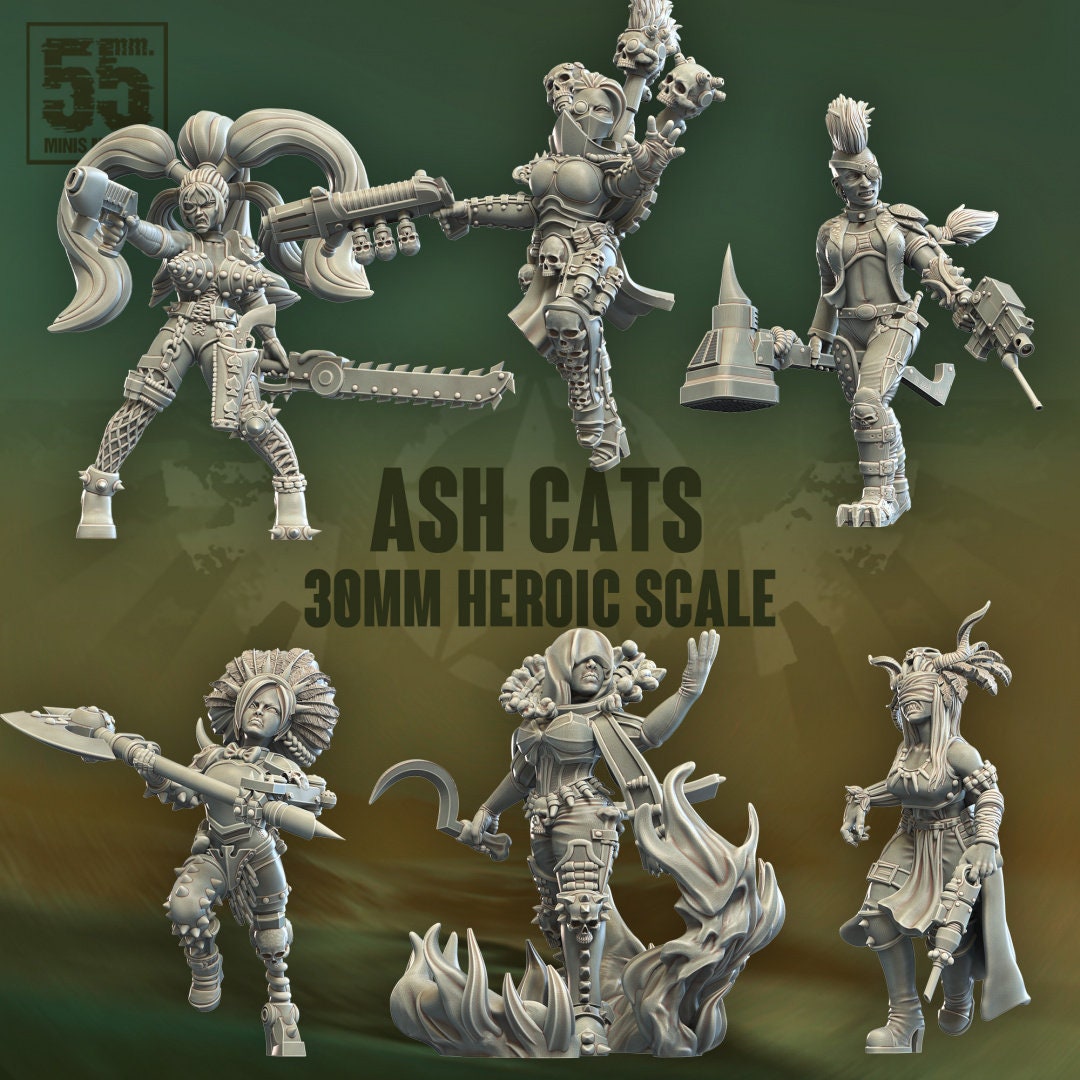 Ash Cats (30mm Heroic Scale) – Vixens Miniatures